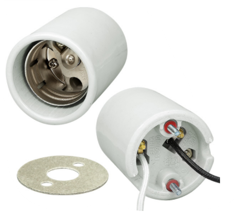 E39 Mogul Base Socket with Leads Attached | 4kV 1500W 600V