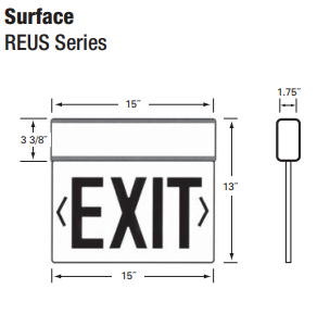 REUSA18R Cooper AtLite Surface Edge-lit Exit Sign | NYC Approved ...