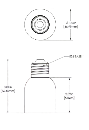ADAPTERE39E26 TCP | E39 Base Lamp to E26 Base Socket Adapter