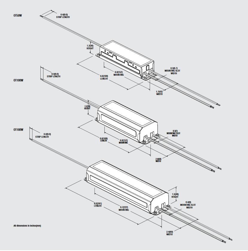 OT50W/UNV/800C/2DIMLT2/P6 OPTOTRONIC 79370/*2743YM LED Driver | 50W 530mA Dimming