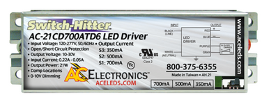 10.5/15/21W Multi-Current Switching Constant Current LED Driver AC ...