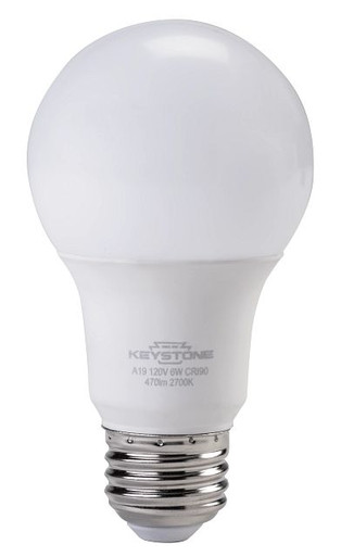 KT-LED6A19-O-930 Keystone LED Bulb | 6W 450L 3000K