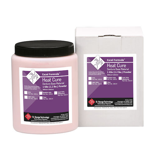 Excel Formula Heat Cure Denture Powder, Veined, 2.2 lb. - Dental ...