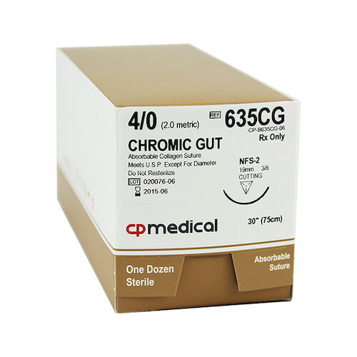 Chromic Gut Sutures 4-0, FS-2, 30", 12/Box - Dental Wholesale Direct