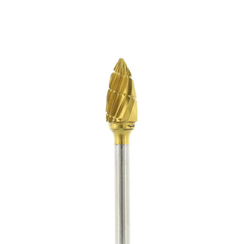 Gold Carbide Burs, Laboratory 51A, Flame, HP, Reg Cut, Each - Dental ...