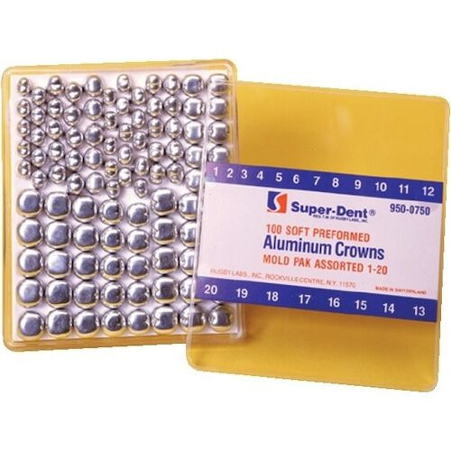 Aluminum Crowns Pre-Formed 8, 25/Box - Dental Wholesale Direct