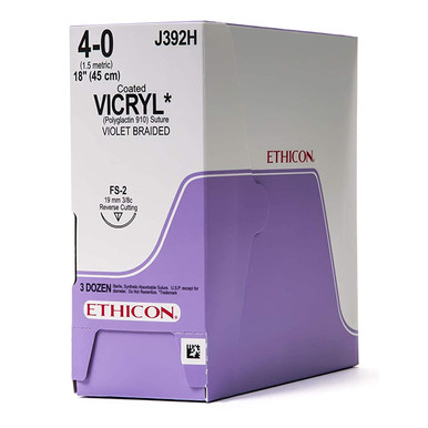Ethicon Sutures. Vicryl. J392H 4-0 FS-2 18" 36/Box - Dental Wholesale Direct