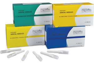 Prehma Disposable Dental Needle, 27 Gauge Long, 100/Bx. Yellow hub ...