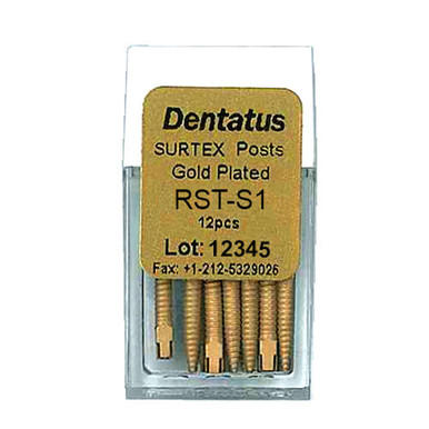 Surtex Gold Plated Post Refills Short, S-1, 7.8 mm, 12/Pkg. - Dental ...