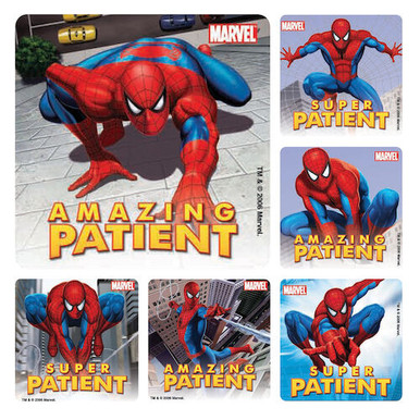 Assorted Stickers Spiderman Super Patient, 100/Roll, PS375 - Dental ...