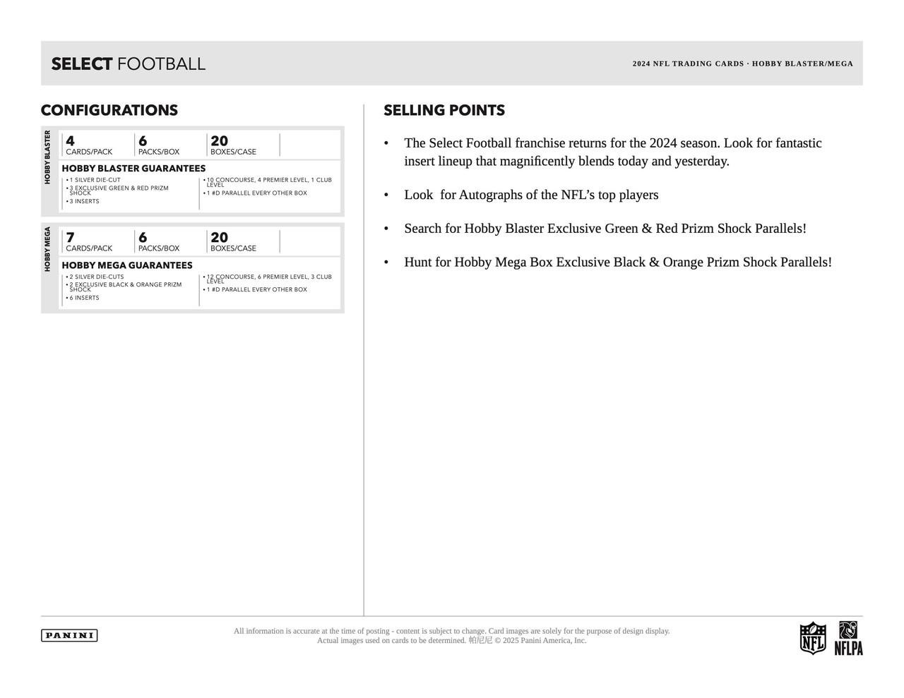 2024 Panini Select Football Hobby Mega Box