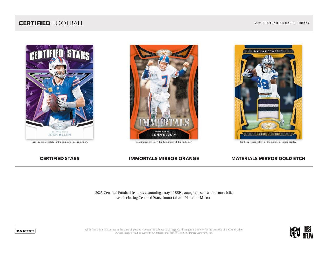 2025 Panini Certified Football Hobby Pack
