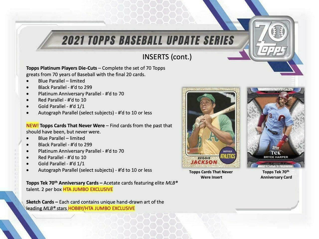 2021 Topps Update Series Baseball Jumbo Pack