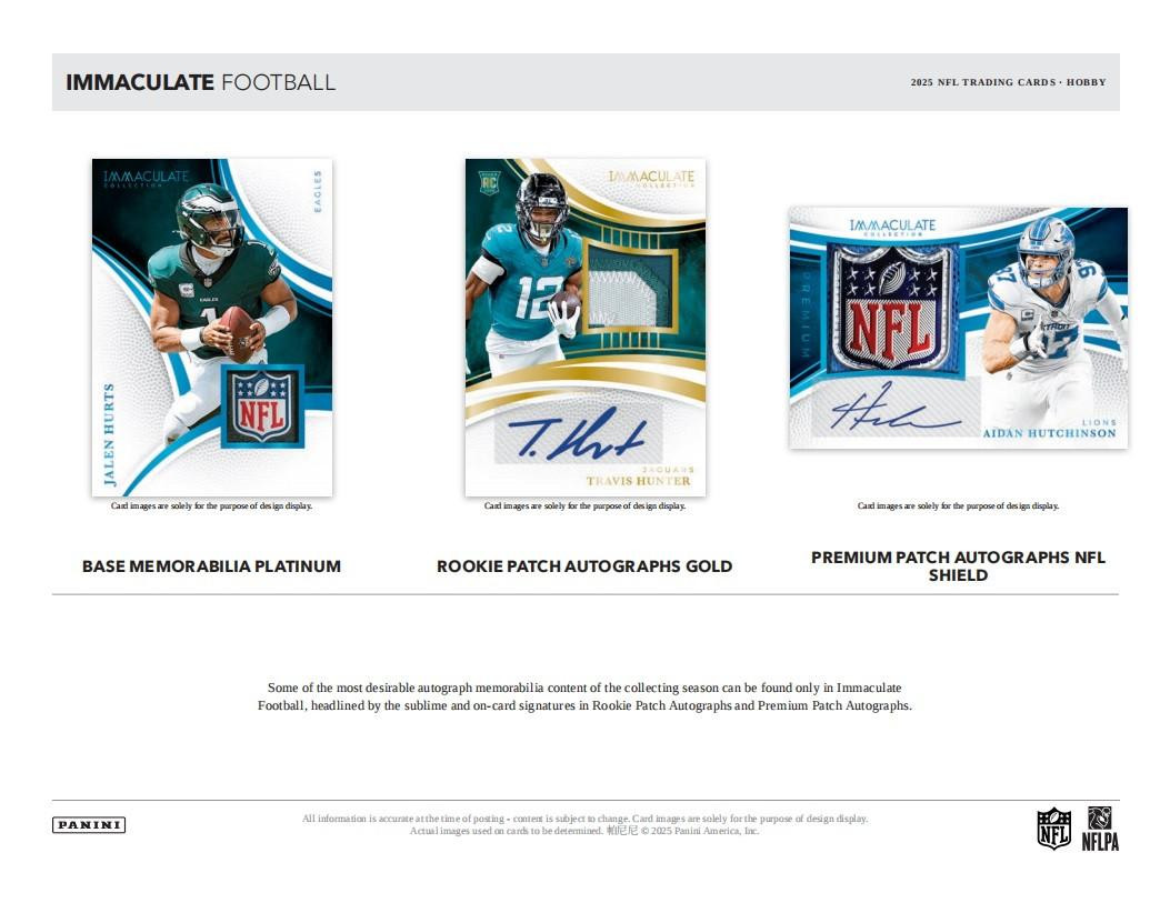 2025 Panini Immaculate Football Collection Hobby Box