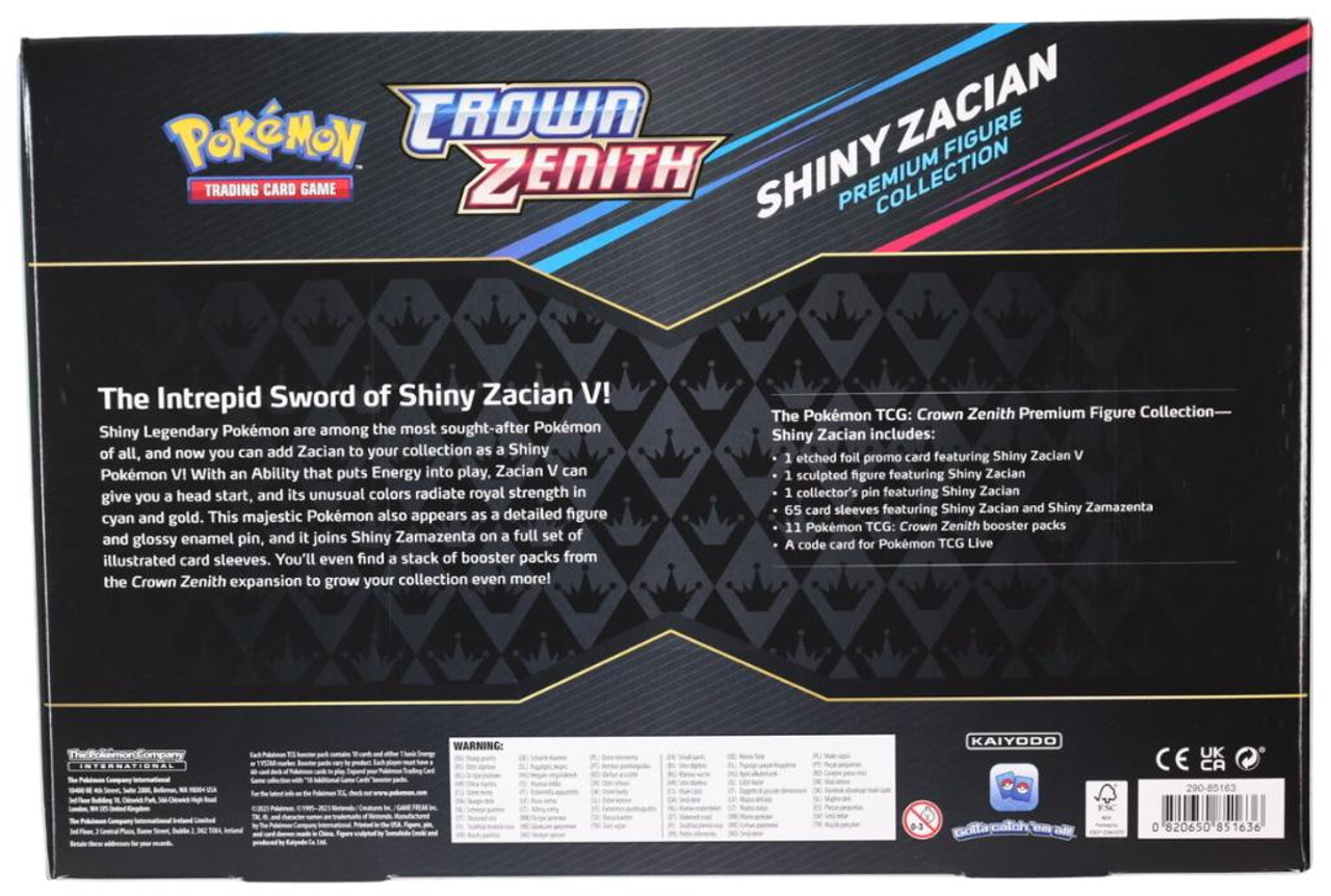 Pokemon Crown Zenith Shiny Zacian Premium Figure Collection Box