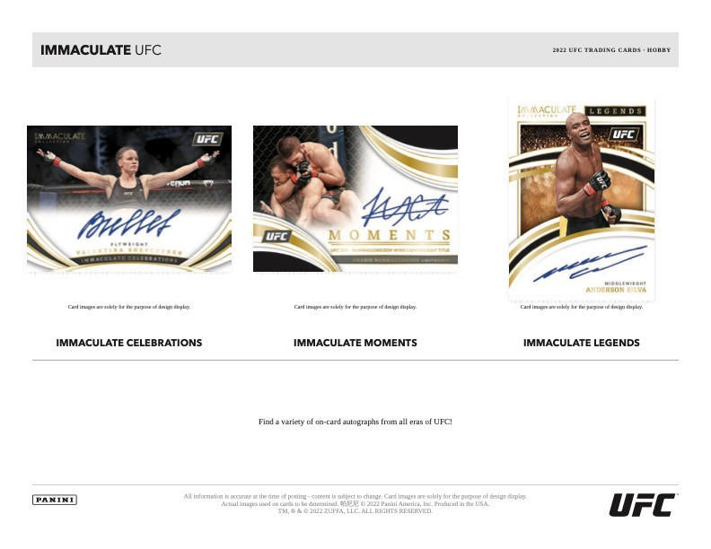2022 Panini Immaculate UFC Hobby 5 Box Case