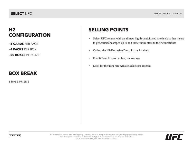 2023 Panini Select UFC H2 Box