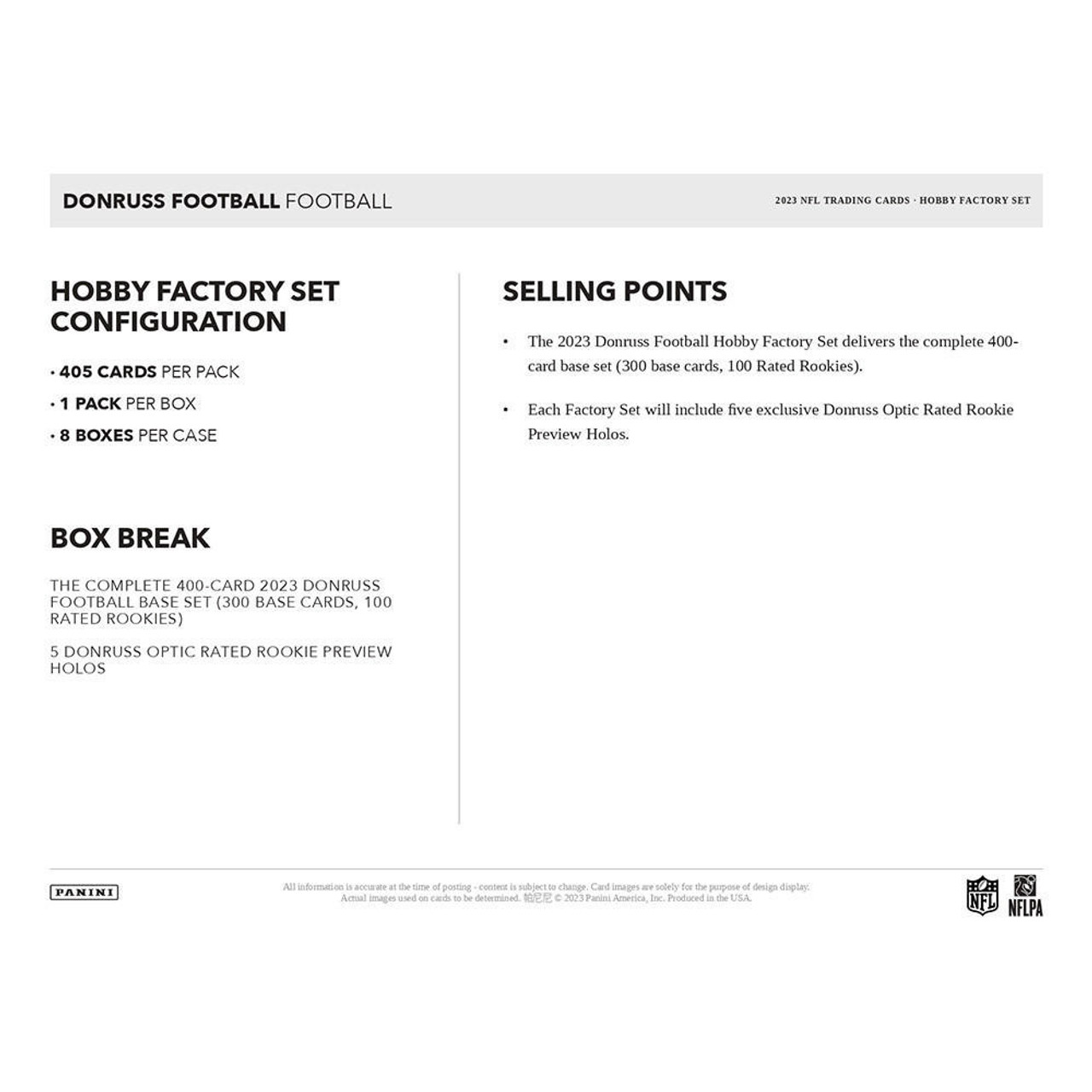 2023 Panini Donruss Football Factory Set