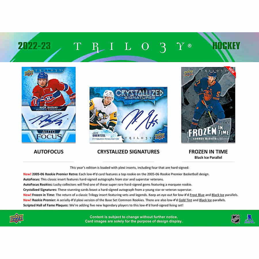2022/23 Upper Deck Trilogy Hockey Hobby Box