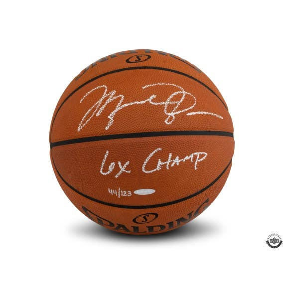 Michael Jordan Autographed & Inscribed "6x Champ" Spalding Basketball ...