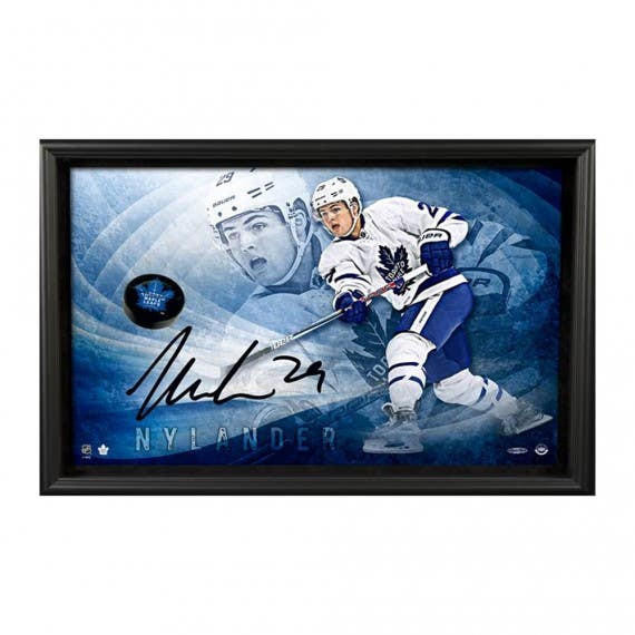 William Nylander Autographed "Slap Shot" Breaking Through 30 x 22 ...