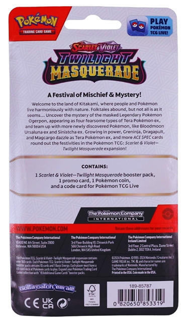 Pokemon Scarlet & Violet Twilight Masquerade Checklane Blister Pack