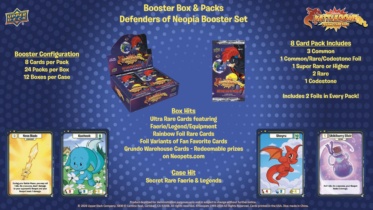 Upper Deck Neopets Battledome Defenders of Neopia Booster 12 Box Case