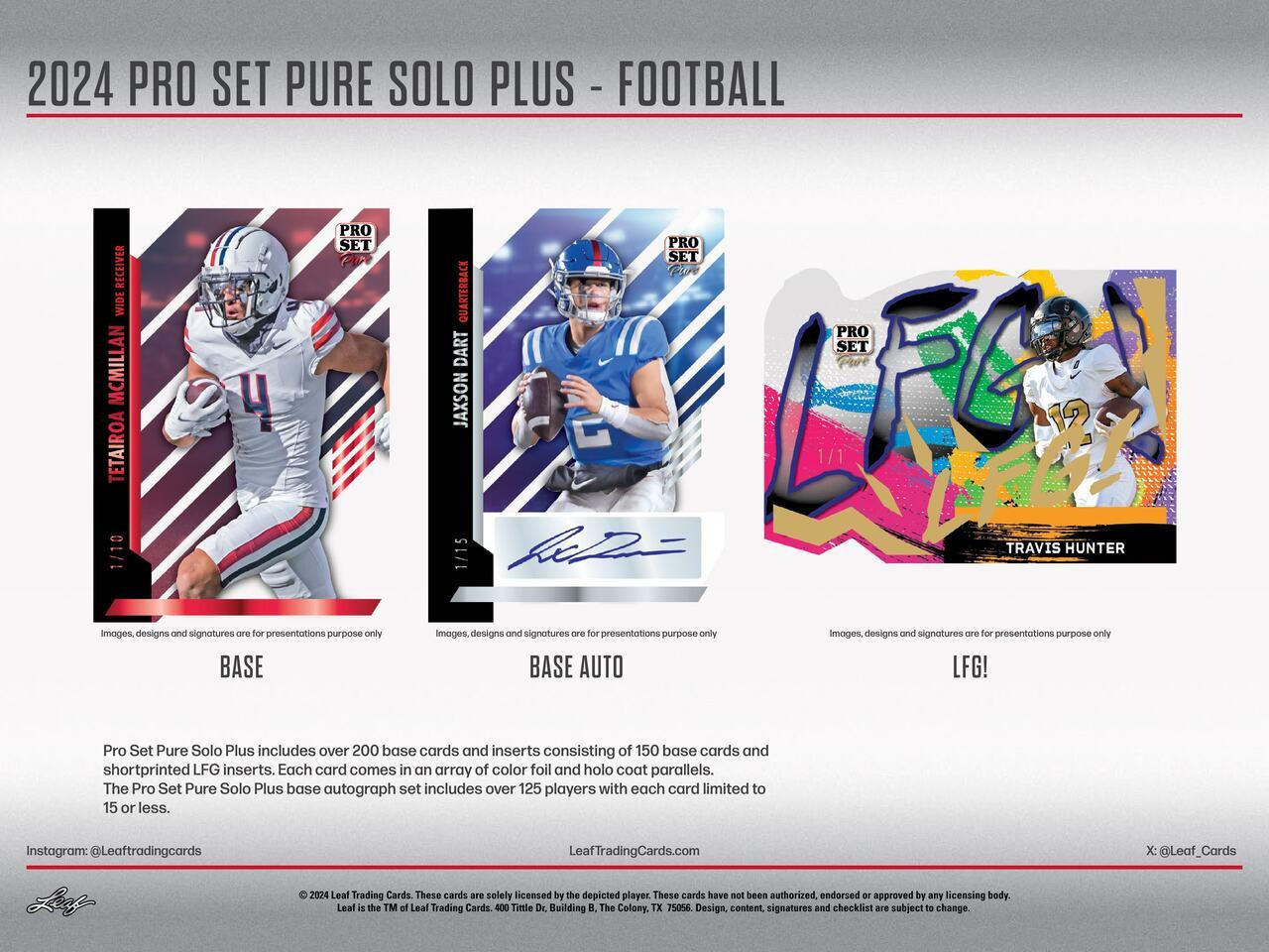 2024 Leaf Pro Set Pure Football Solo Plus 42 Pack Case