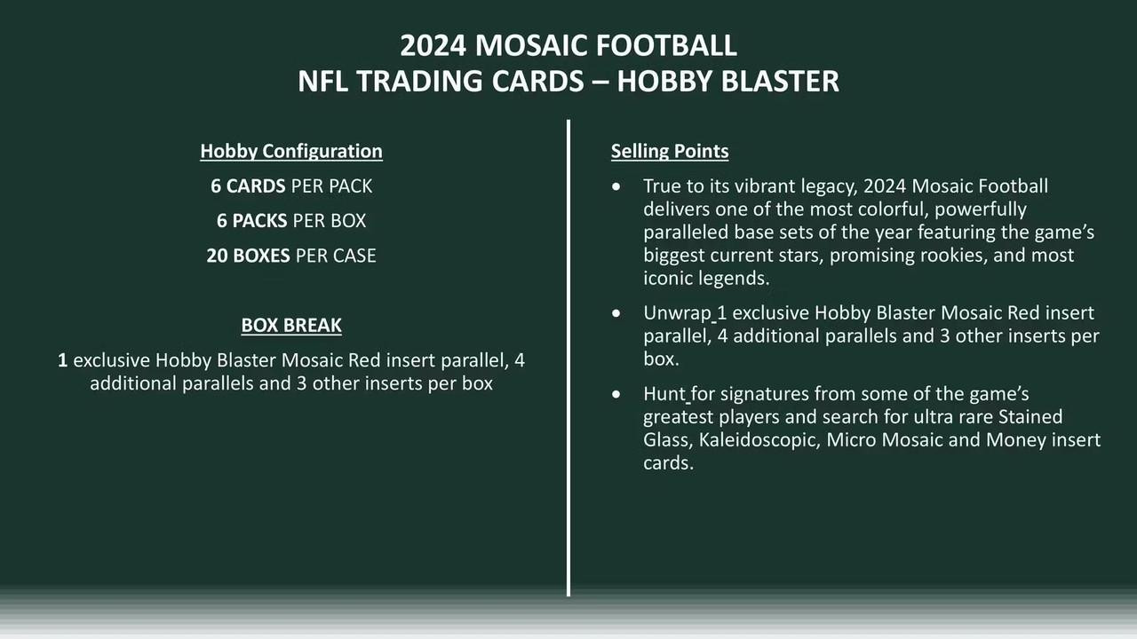 2024 Panini Mosaic Football Hobby Blaster Box