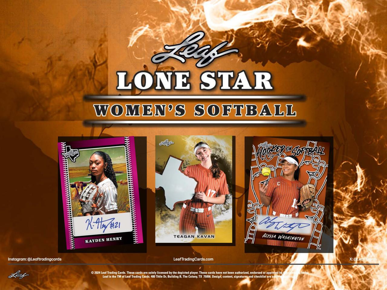 2024 Leaf Lone Star Women's Softball Blaster 20 Box Case