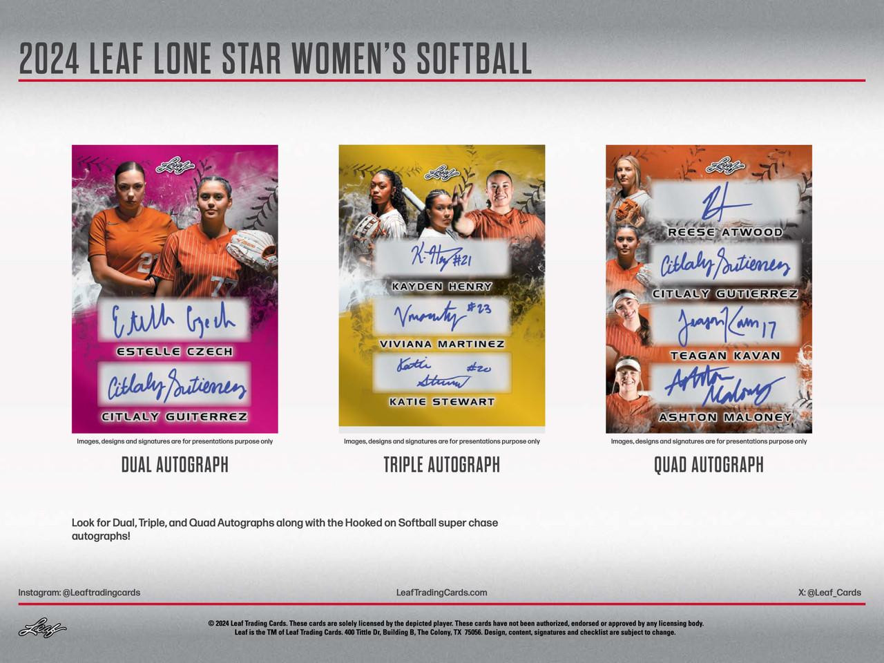 2024 Leaf Lone Star Women's Softball Blaster 20 Box Case