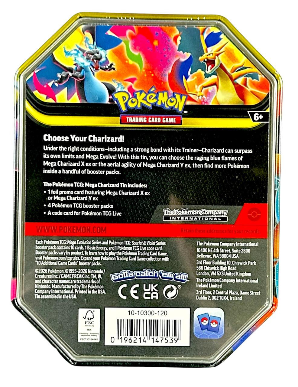 Pokemon Mega Charizard Tin Box