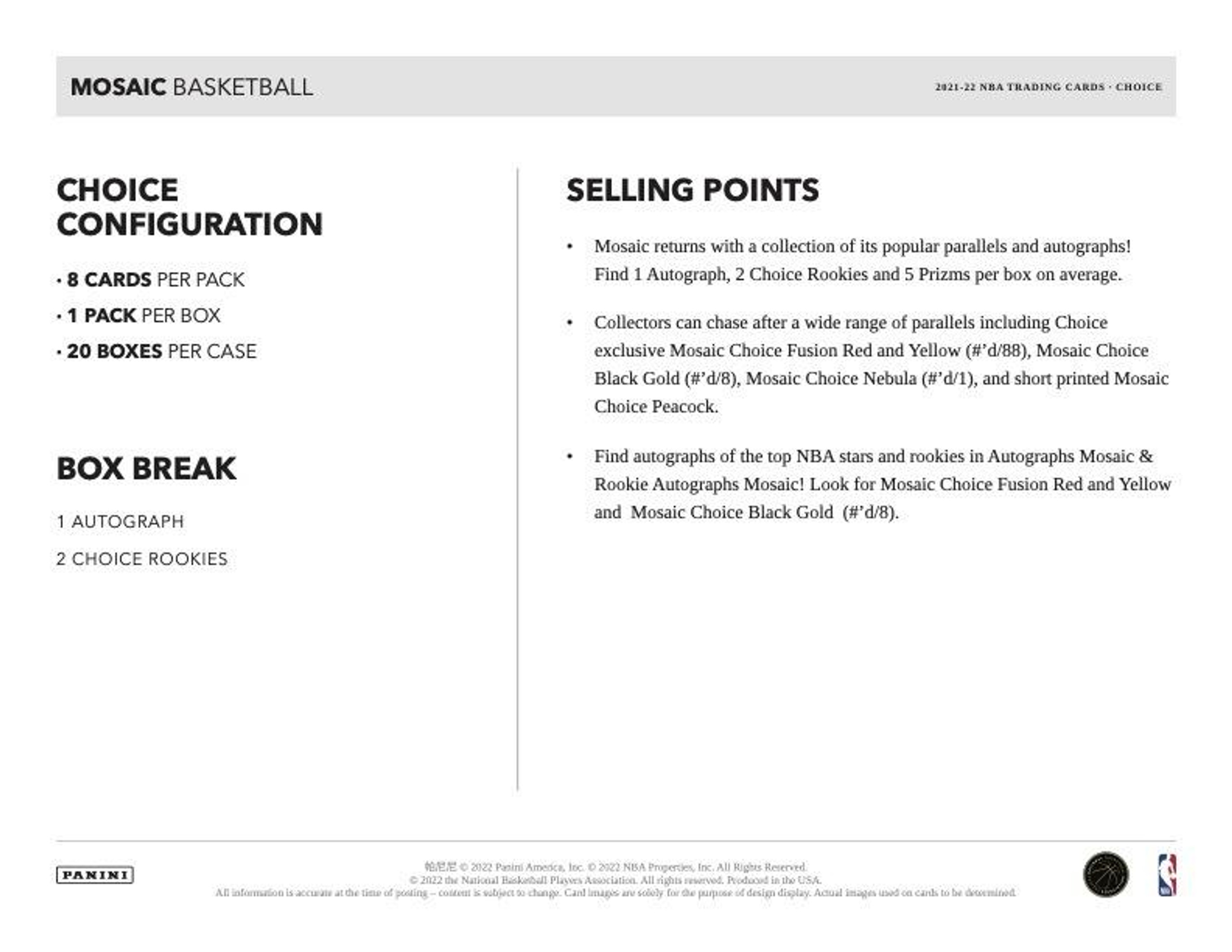 2021 22 Panini Mosaic Basketball Choice Box 2021-22-panini-mosaic-basketball-choice-box