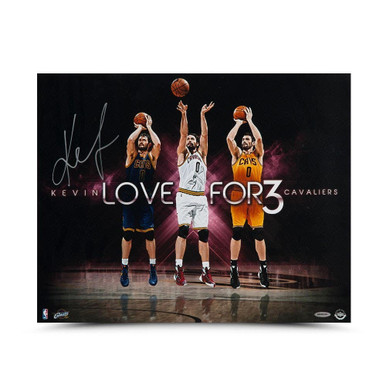 Kevin Love Autographed "For Three" 20 x 16 - Midwest Cards