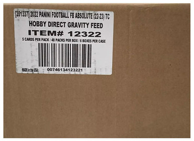 2022 Panini Absolute Football Gravity Feed 6 Box Case