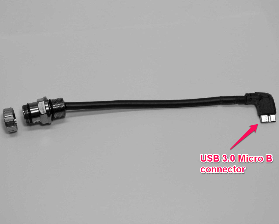 Underwater USB 3.0 Micro B bulkhead connector for 16mm port