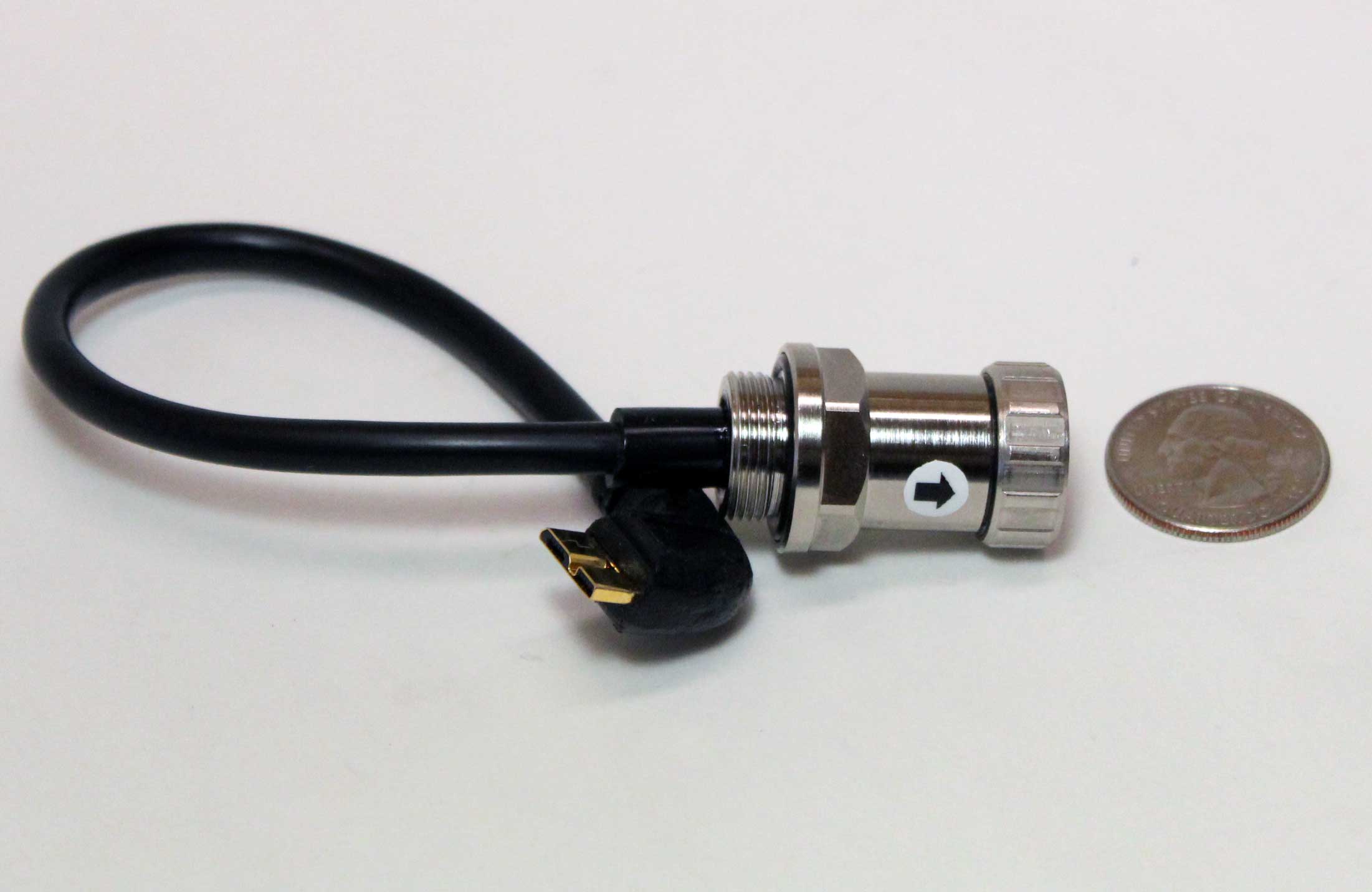 Underwater USB 3.0 Micro B bulkhead connector for 16mm port