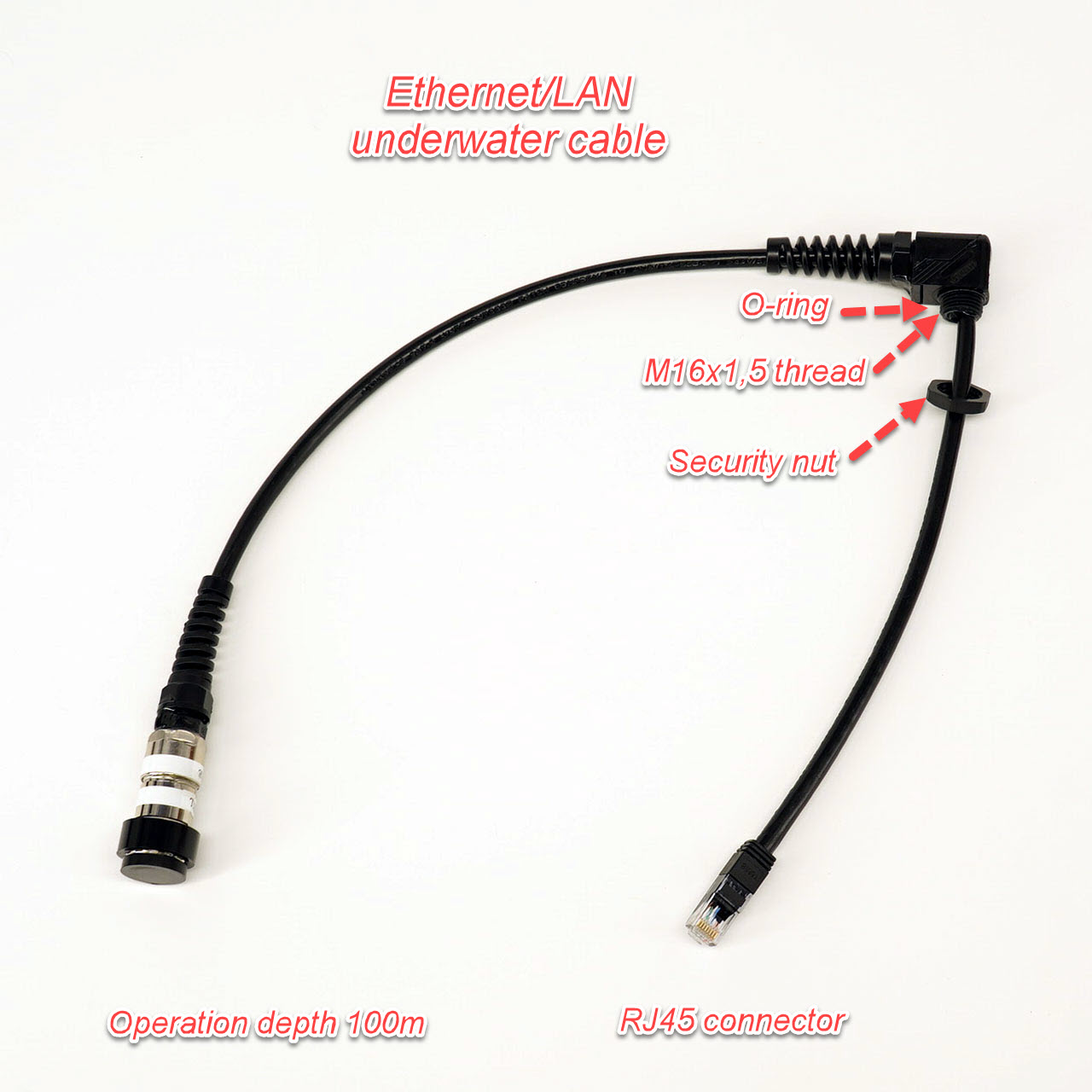Ethernet LAN assembled cable for underwater applications
