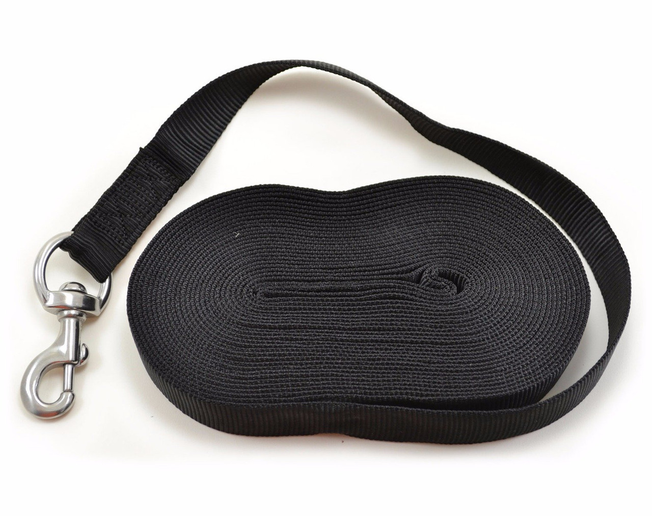 Black Narrow Long Lines | Nylon Tracking Lead - J&J Dog Supplies