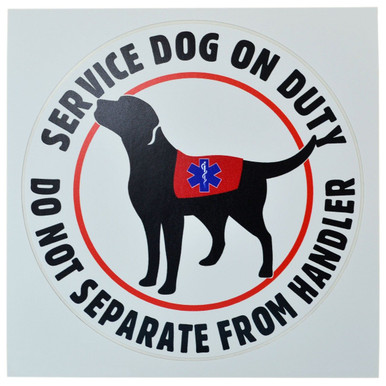 Service Dog On Duty Decal/Cling | Identification Sticker - J&J Dog Supplies