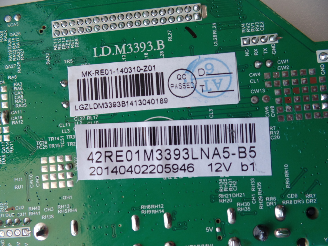 3393B1413, LD.M3393.B, MK-RE01-140310-Z02A, 65120RE01M3393LNA19-P6 RCA ...