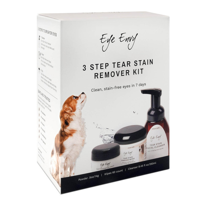 Eye Envy Tear Stain Remover for Dogs, 3-Step Kit