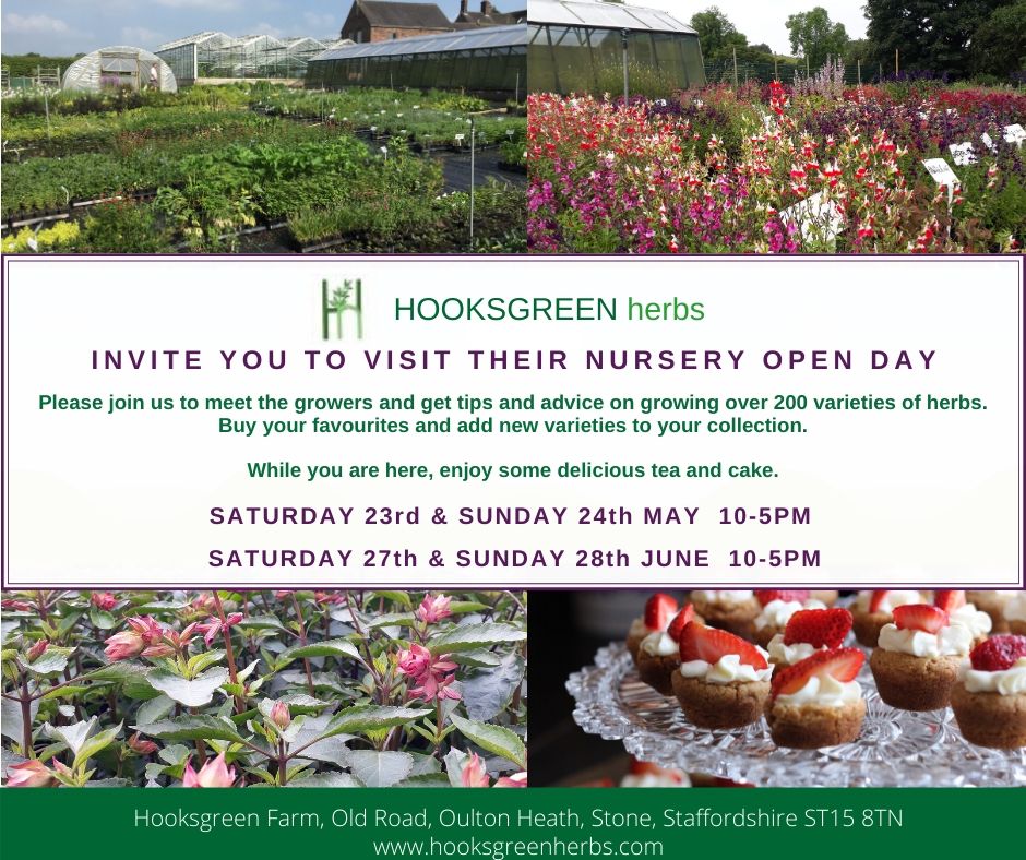 NURSERY OPEN DAYS - 2020 - Hooks Green Herbs