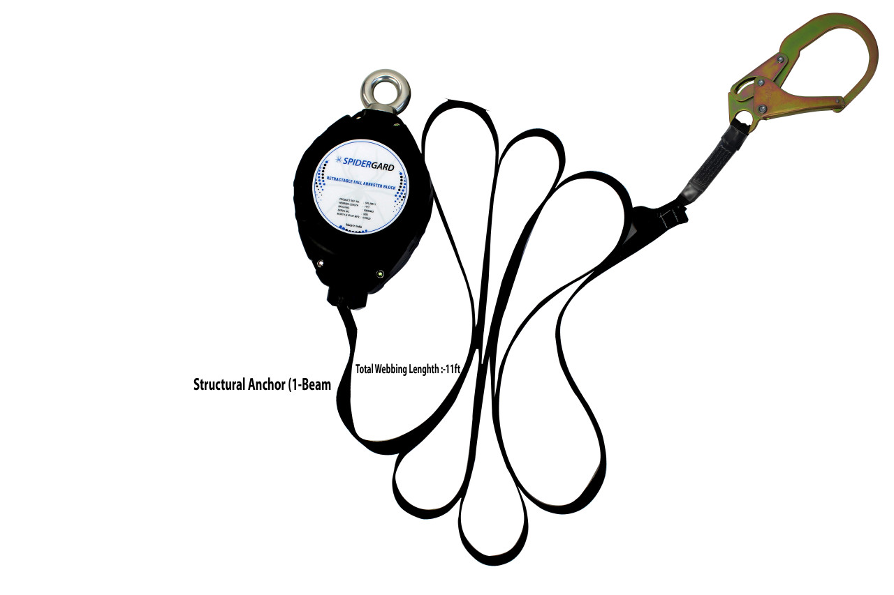 Spidergard Retractable Lifeline with Webbing, OSHA/ANSI Compliant