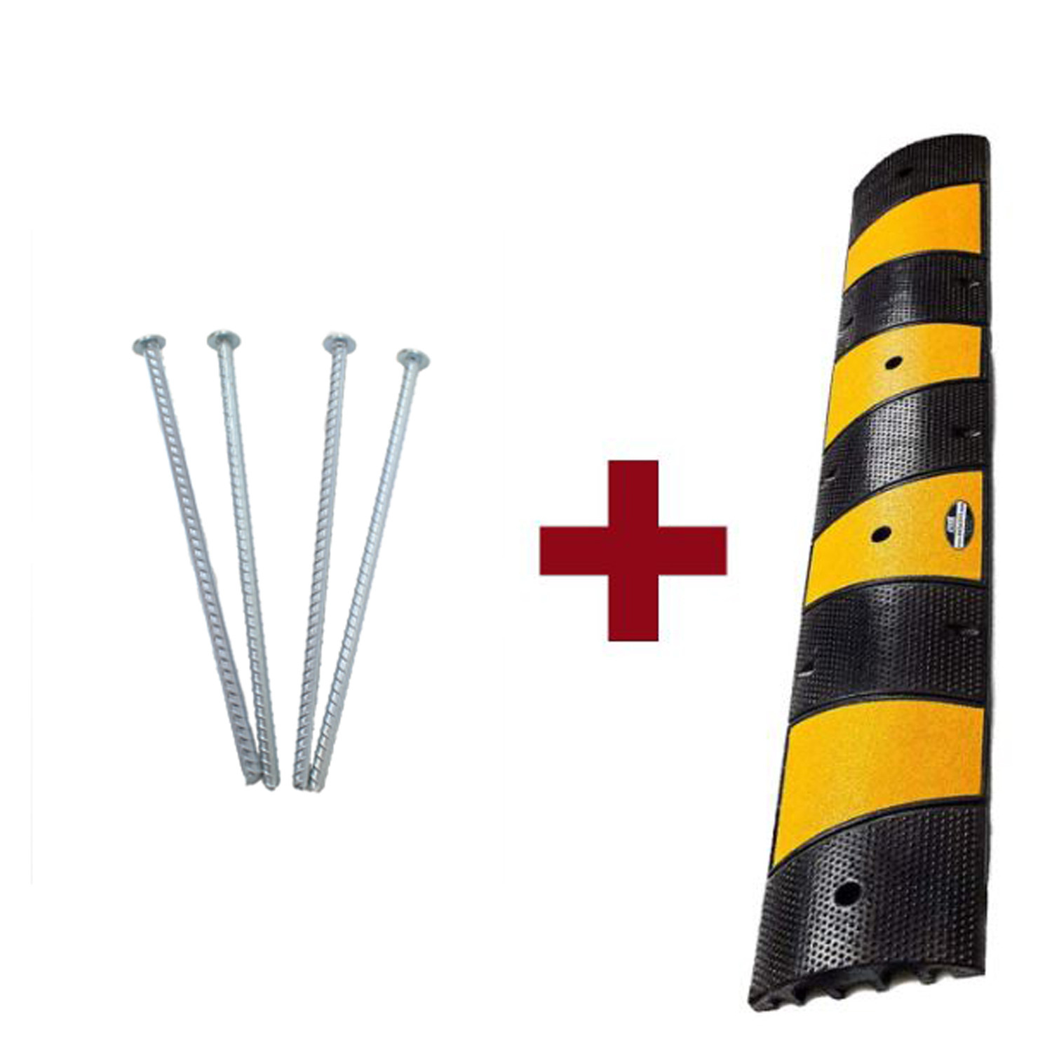Troy Safety Modular Rubber 6ft Speed Bump Hump & RK-Spike M10 Steel ...