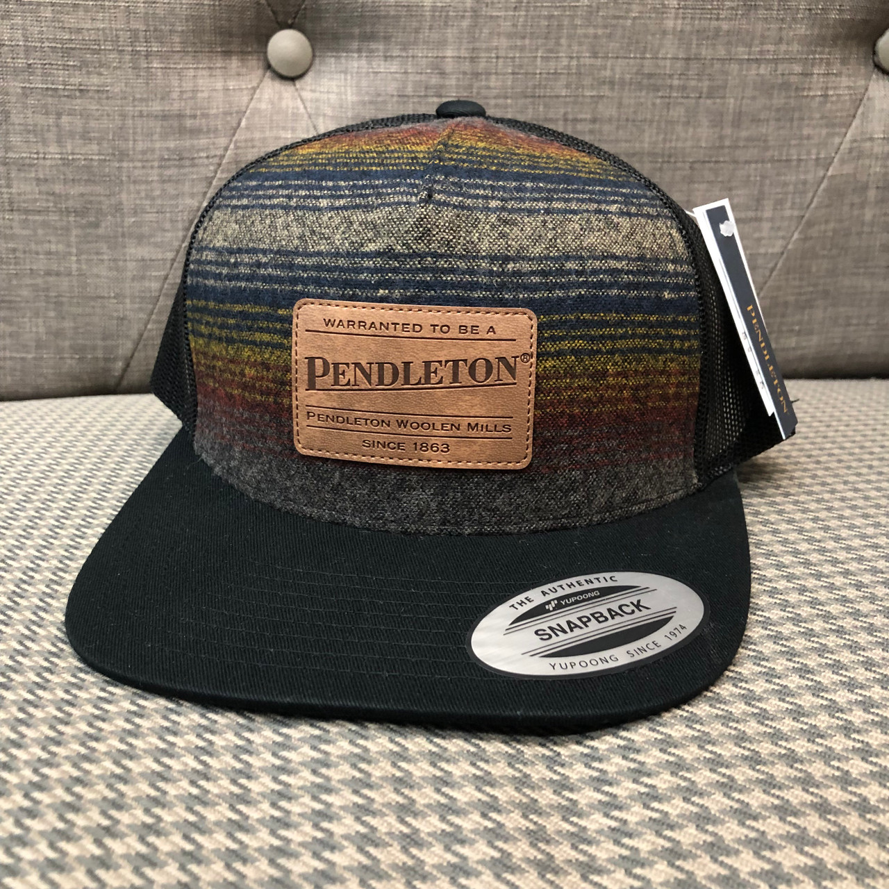 Fall 2024 Brown Multi Ombre Stripe Pendleton Trucker Cap