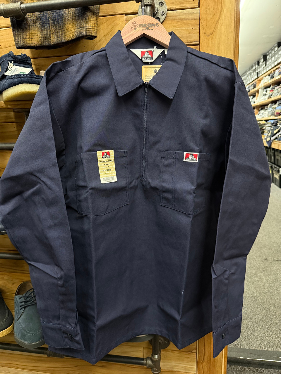 Long Sleeve Ben Davis 1/2 Zip Solid Shirt