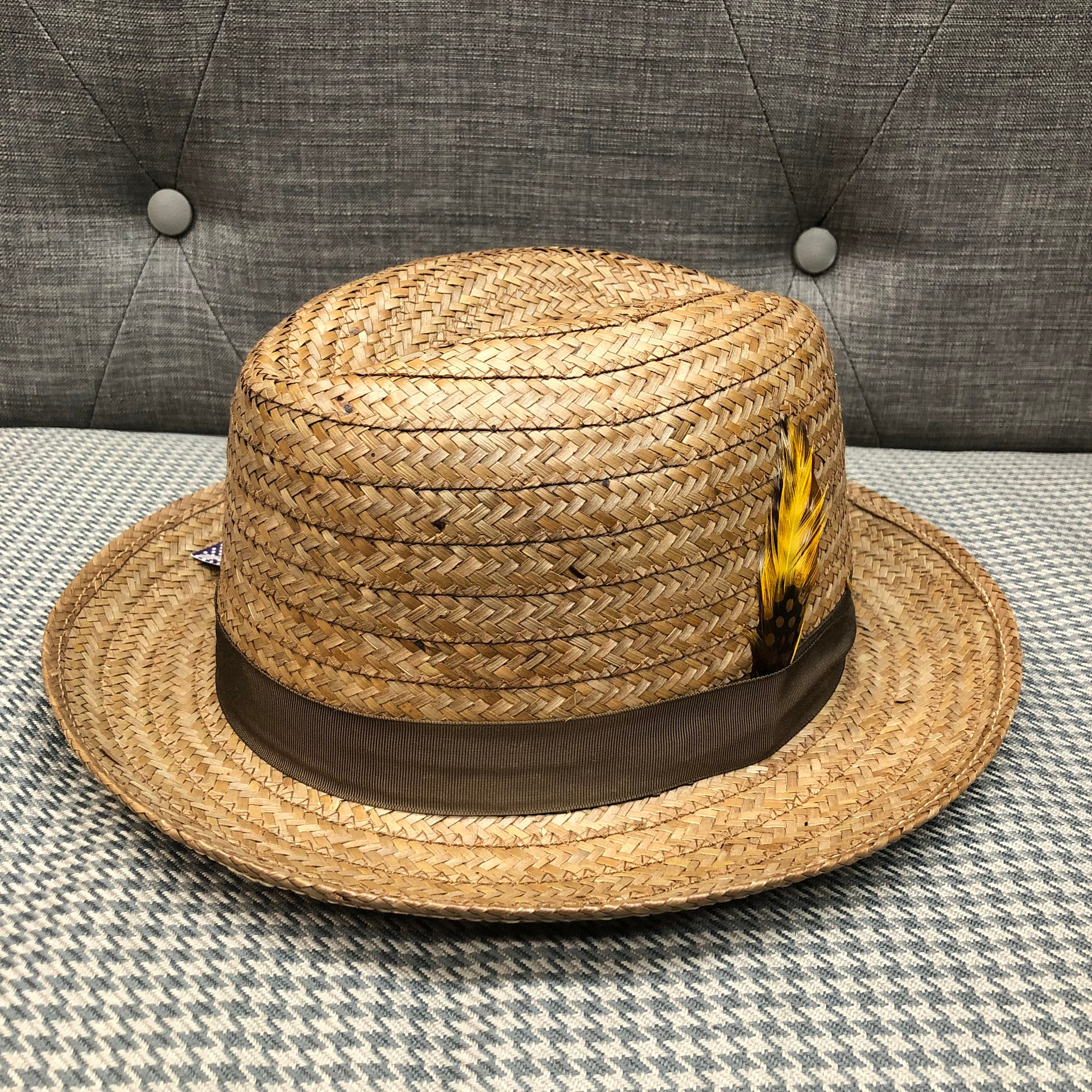 Regular Brim Center Crease Dark Coconut Straw Hat