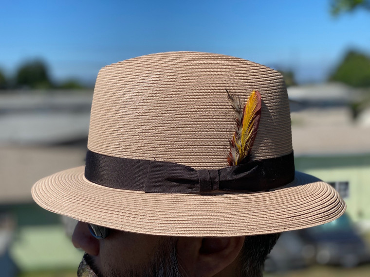 Center Crease Milano Straw Hat Fedora Regular Brim