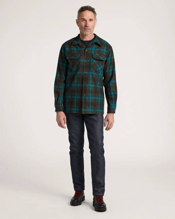 Fall 2025 Pendleton Teal Charcoal Ombre Pendleton Board Shirt